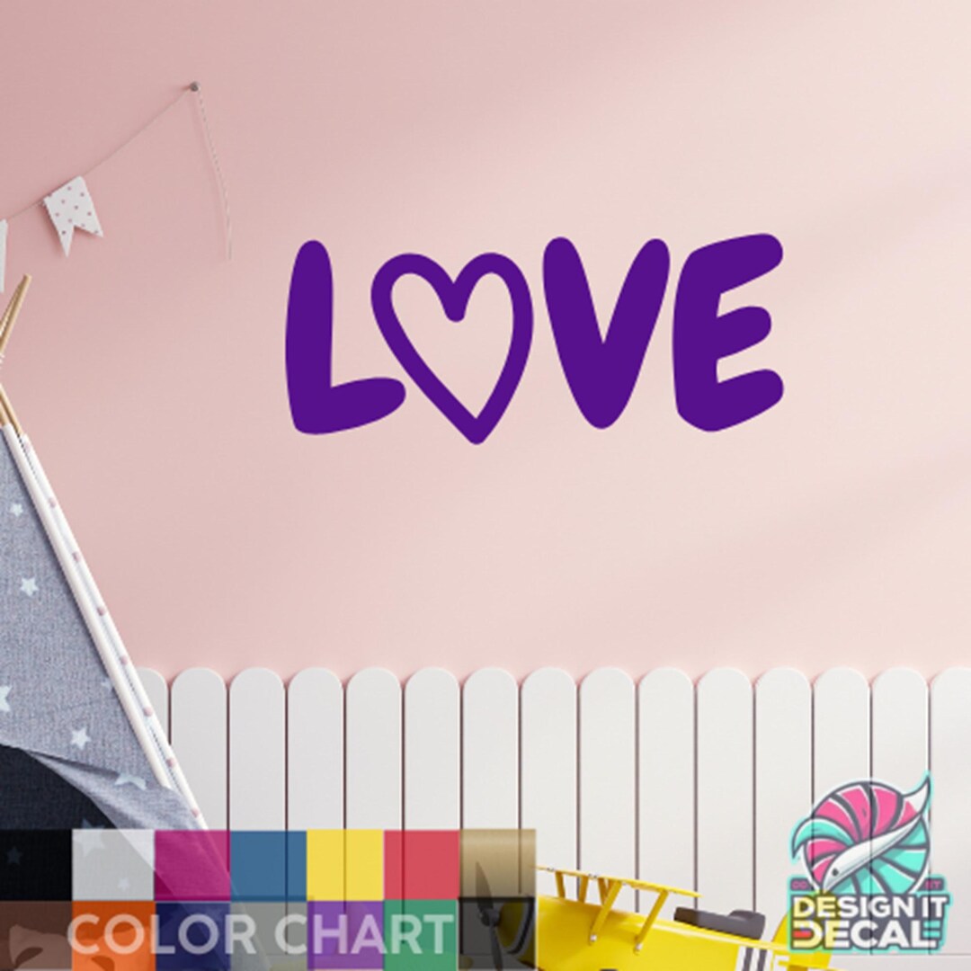 Love Decal / Heart Decal / Heart Wall Decal / Love Wall Decal / Girls ...