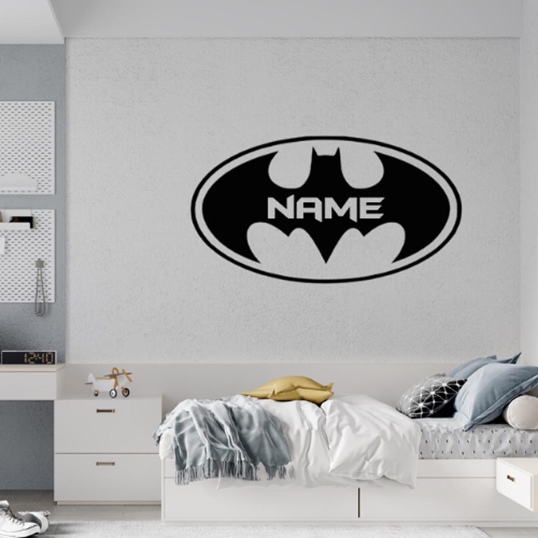 Batman Custom Name Decal / Batman Decal / Batman Logo Wall Decal ...