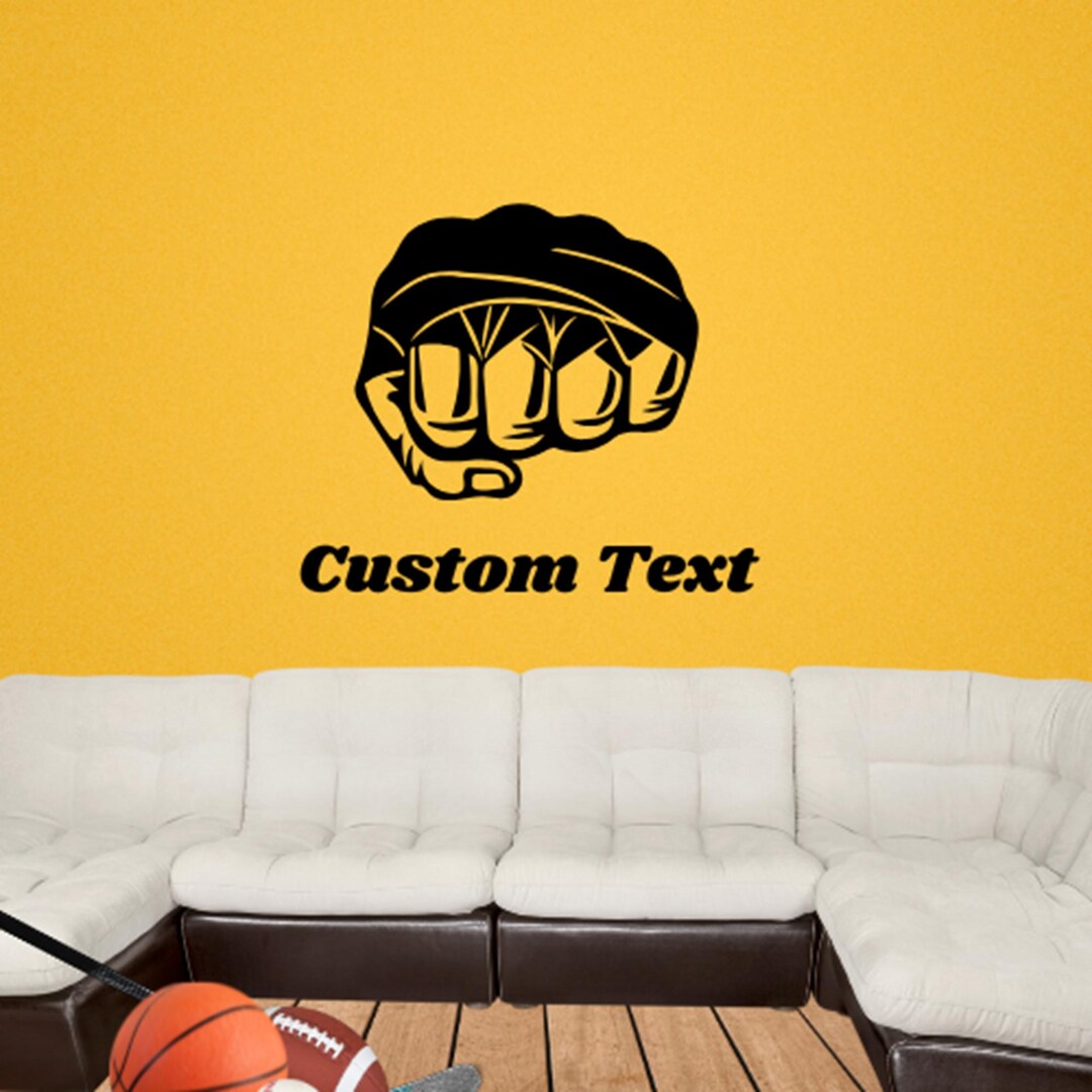 Custom Boxing Fists Wall Decal / Boxer Name Decal / Wall Decal / Boxer ...