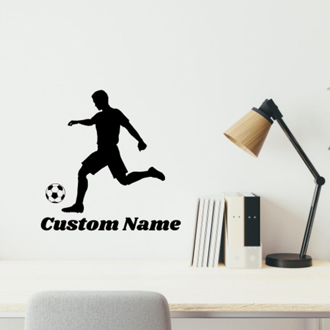 Soccer Wall Decal / Soccer Name Decal / Custom Soccer Wall Decal ...