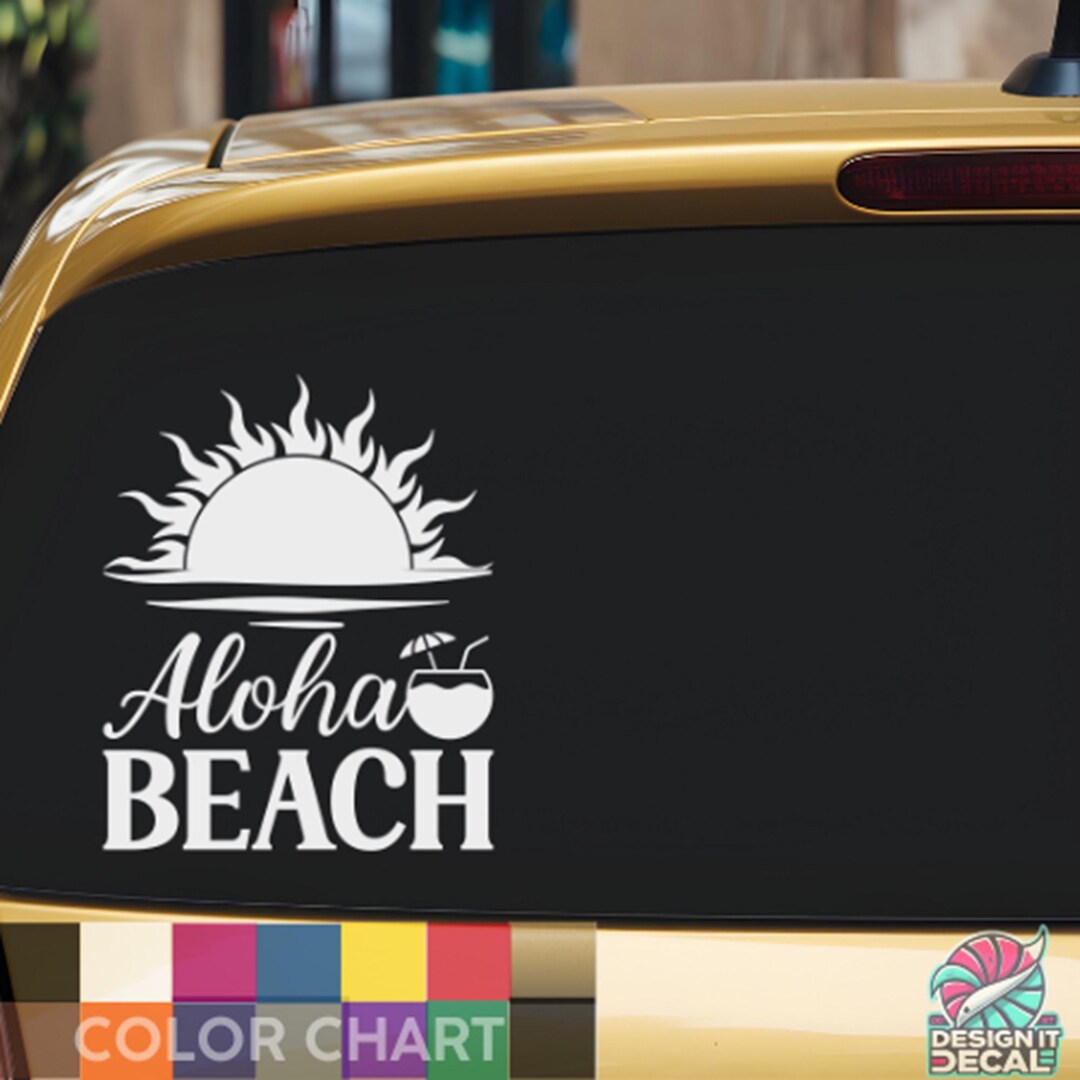 Beach Decal / Aloha Car Decal / Sun Car Decal / Aloha Decal / Summer ...