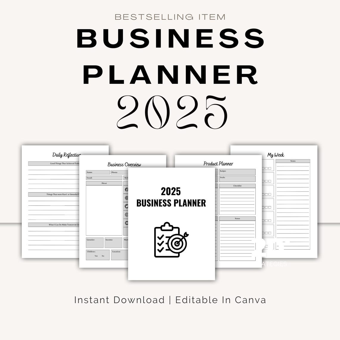 2025 Digital Business Planner, Business Template, Small Business ...