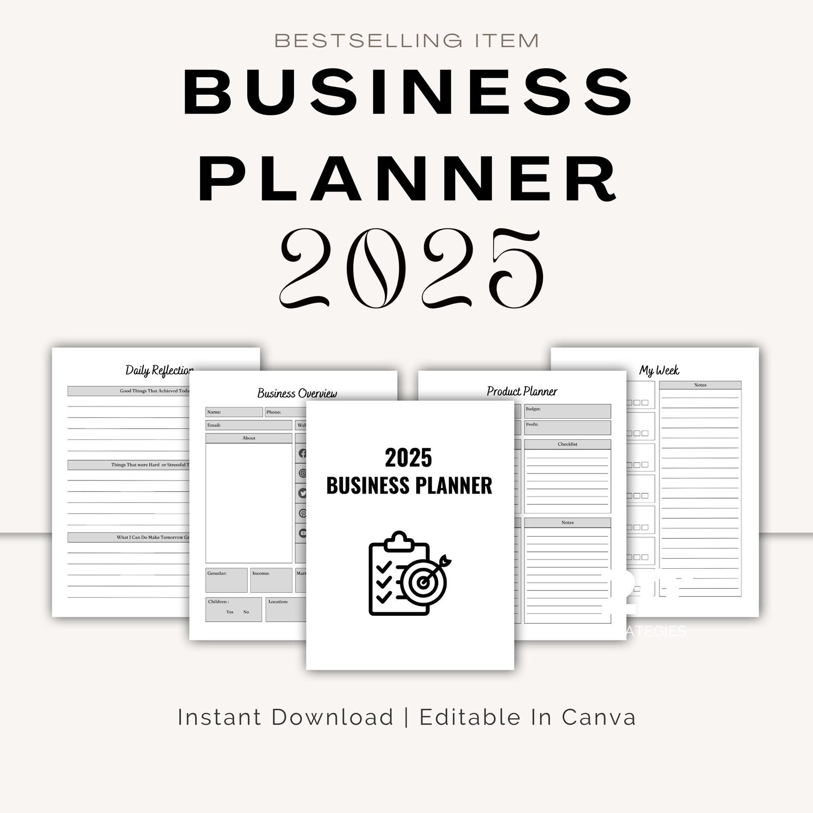 2025 Digital Business Planner, Business Template, Small Business ...