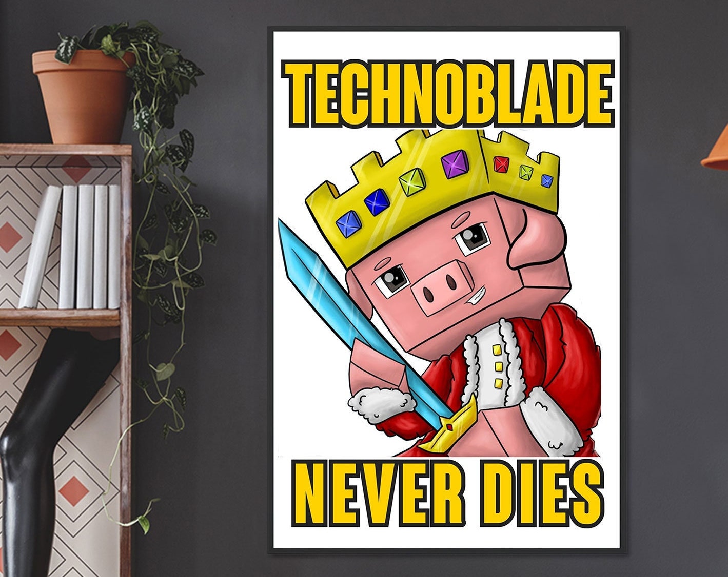 Technoblade Never Dies Poster, Technoblade Poster, RIP Technoblade, Technoblade 2022 ...