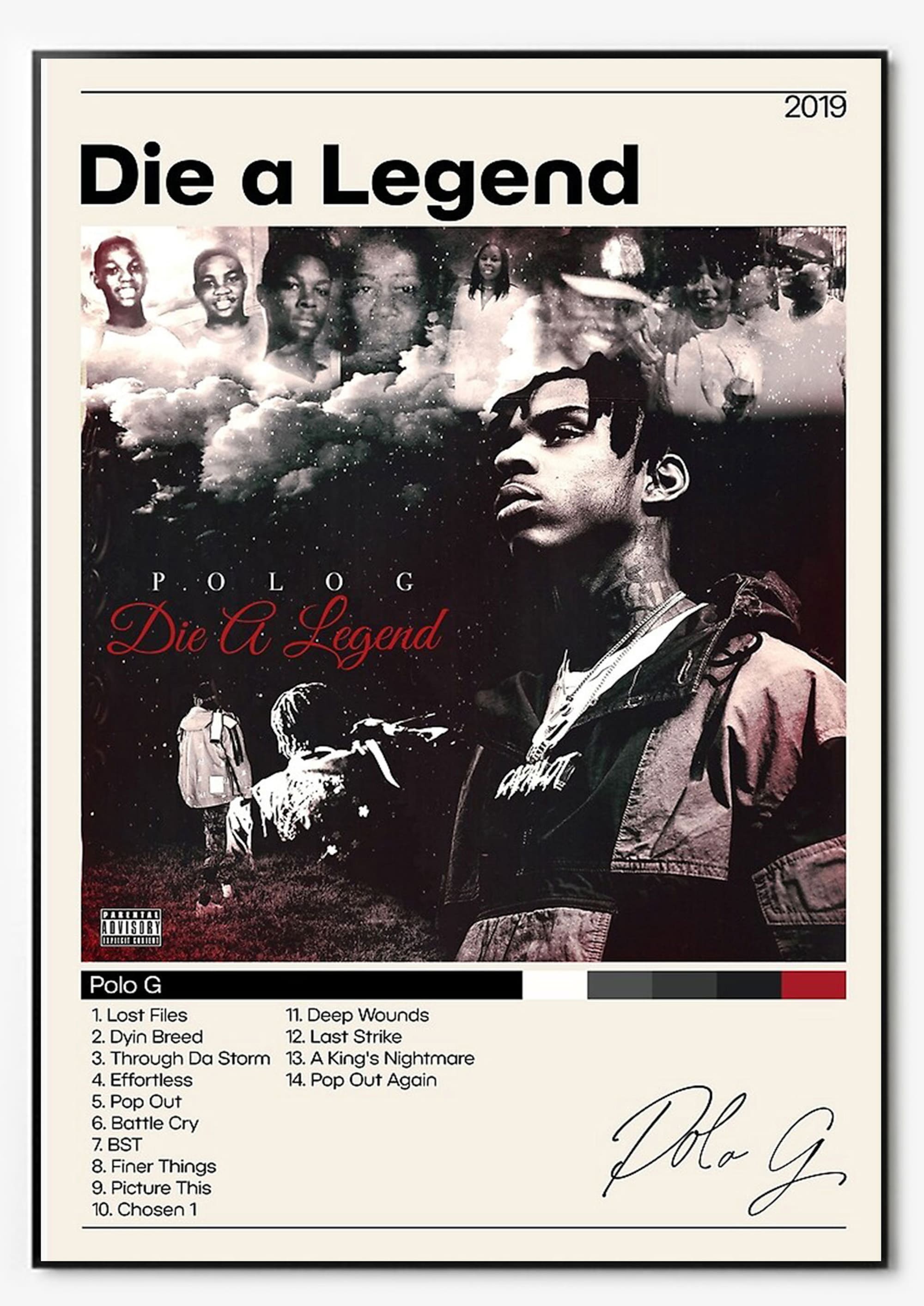 Polo G Album Cover Poster, Vintage Polo G Poster, Die A Legend Poster ...