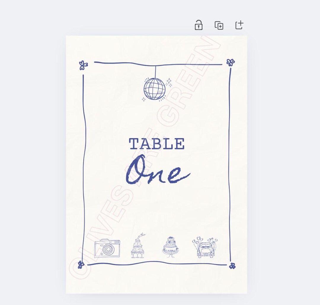 Wedding Table Name Template A5 Digital Download, Doodle Theme - Etsy