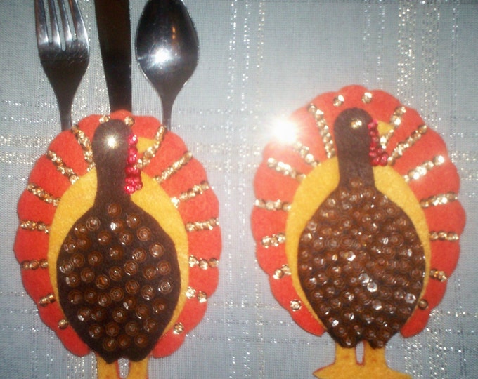 Thanksgiving Turkey Flatware Holders 2 - Etsy