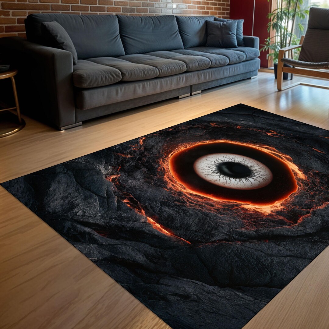 Illustration 3D Hot Lava Area Rug, Living Room Rug With 3D Eye ...