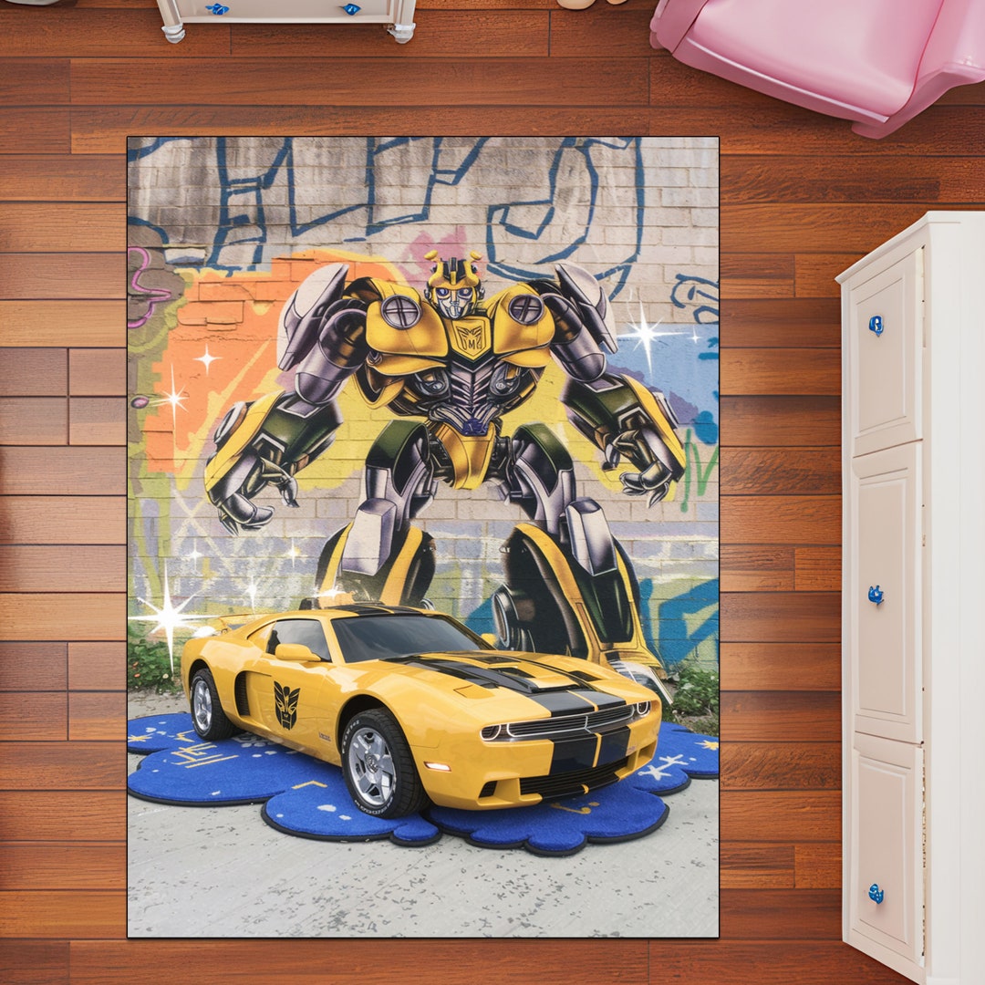 Bumblebee Rug - Transformers Area Rug, Optimus Prime Design, Non-slip ...