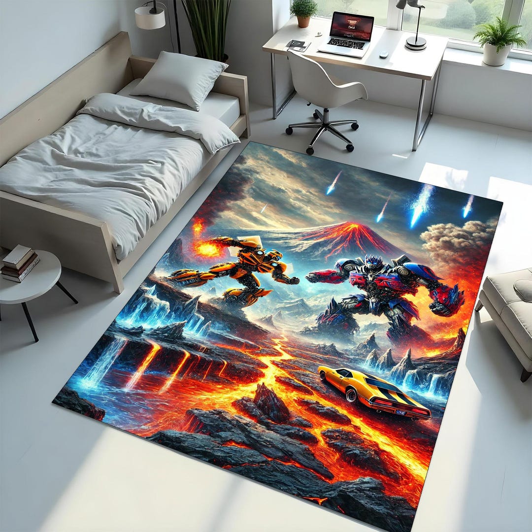 Bumblebee Rug - Transformers Area Rug, Optimus Prime Design, Non-slip ...