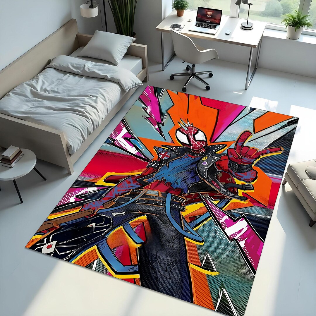 Spider-punk Rug: Comic Superhero Gamer Room Decor - Etsy Australia