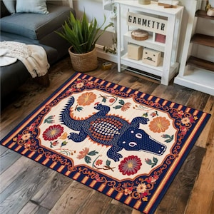 Boho Alligator Rug A Nostalgic and Whimsical Design, Alligator Rug for ...