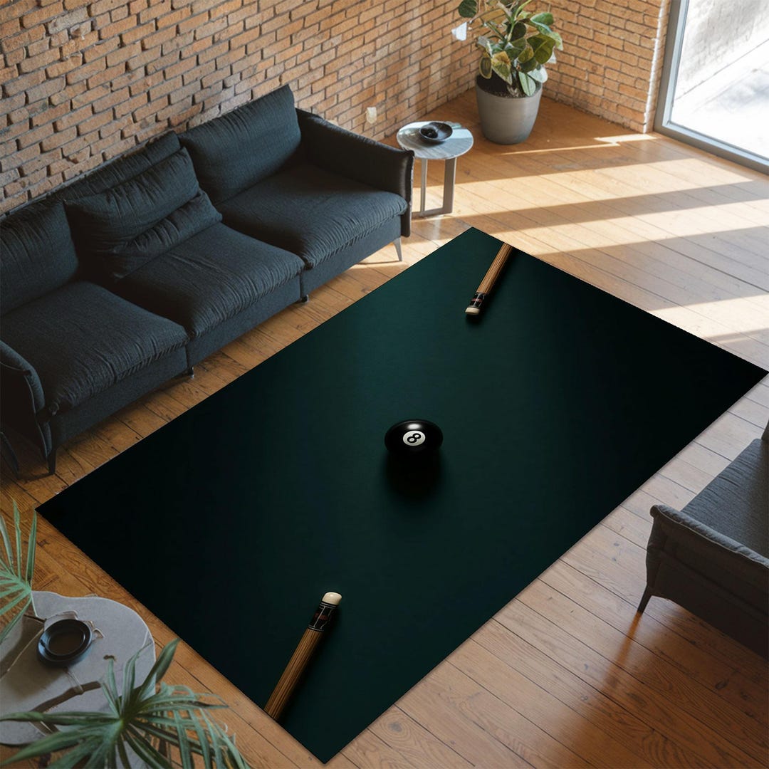 8 Ball Billiards Rug: Man Cave Game Room Decor - Etsy