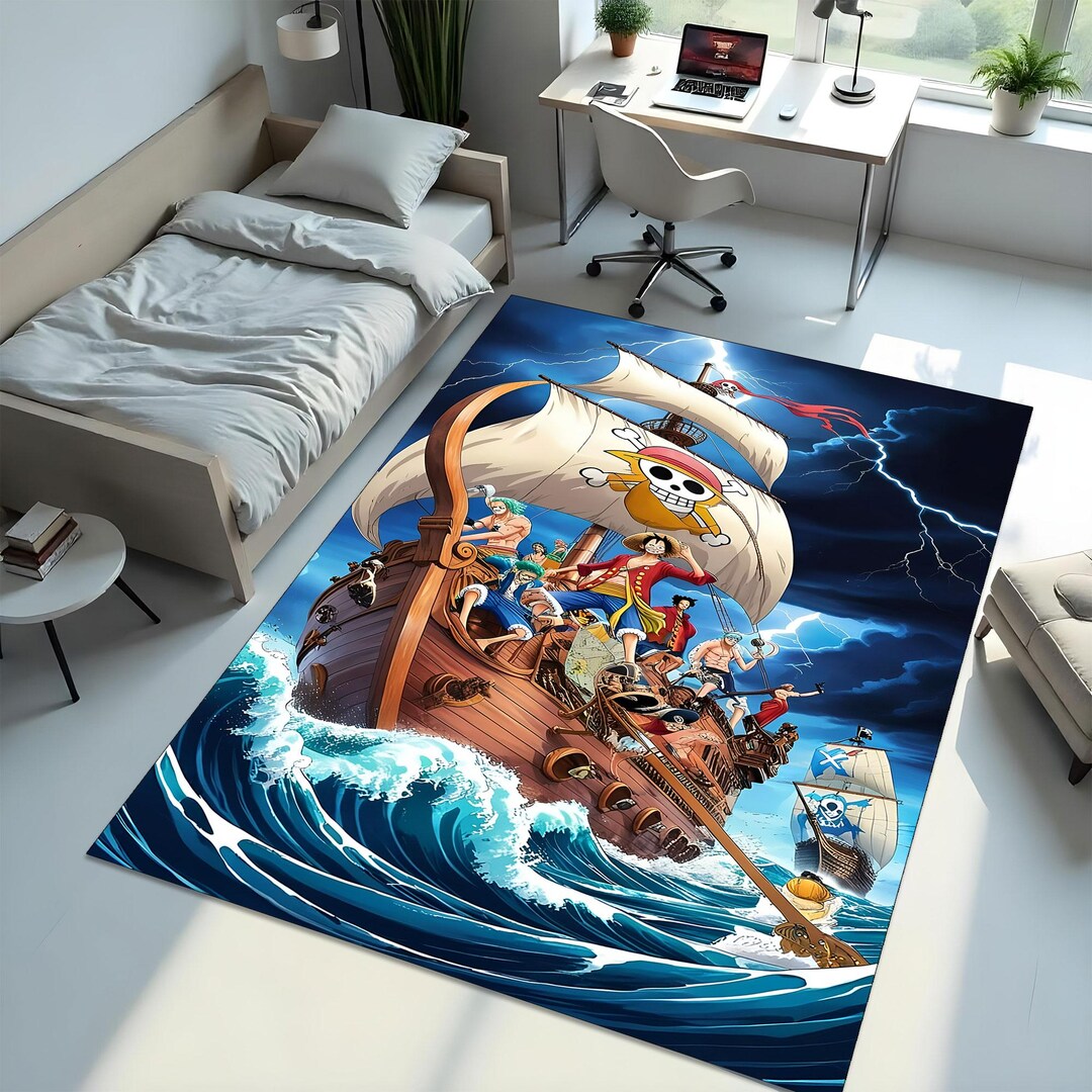 Anime Pirate Ship Rug: Nautical Gaming Room Decor - Etsy