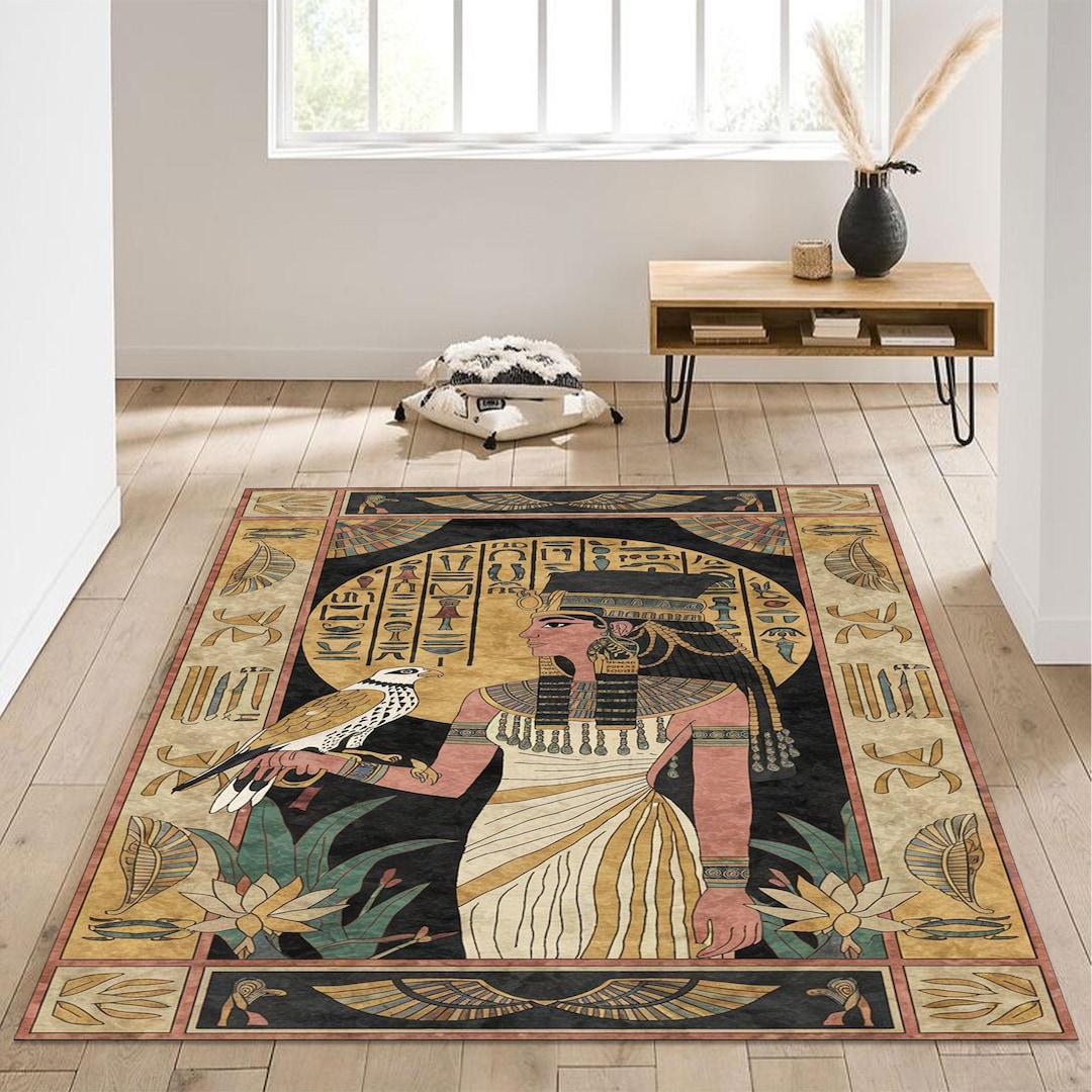 Ancient Egypt Mythology Rug - Cleopatra Pharaoh Rug - Historical Queen ...
