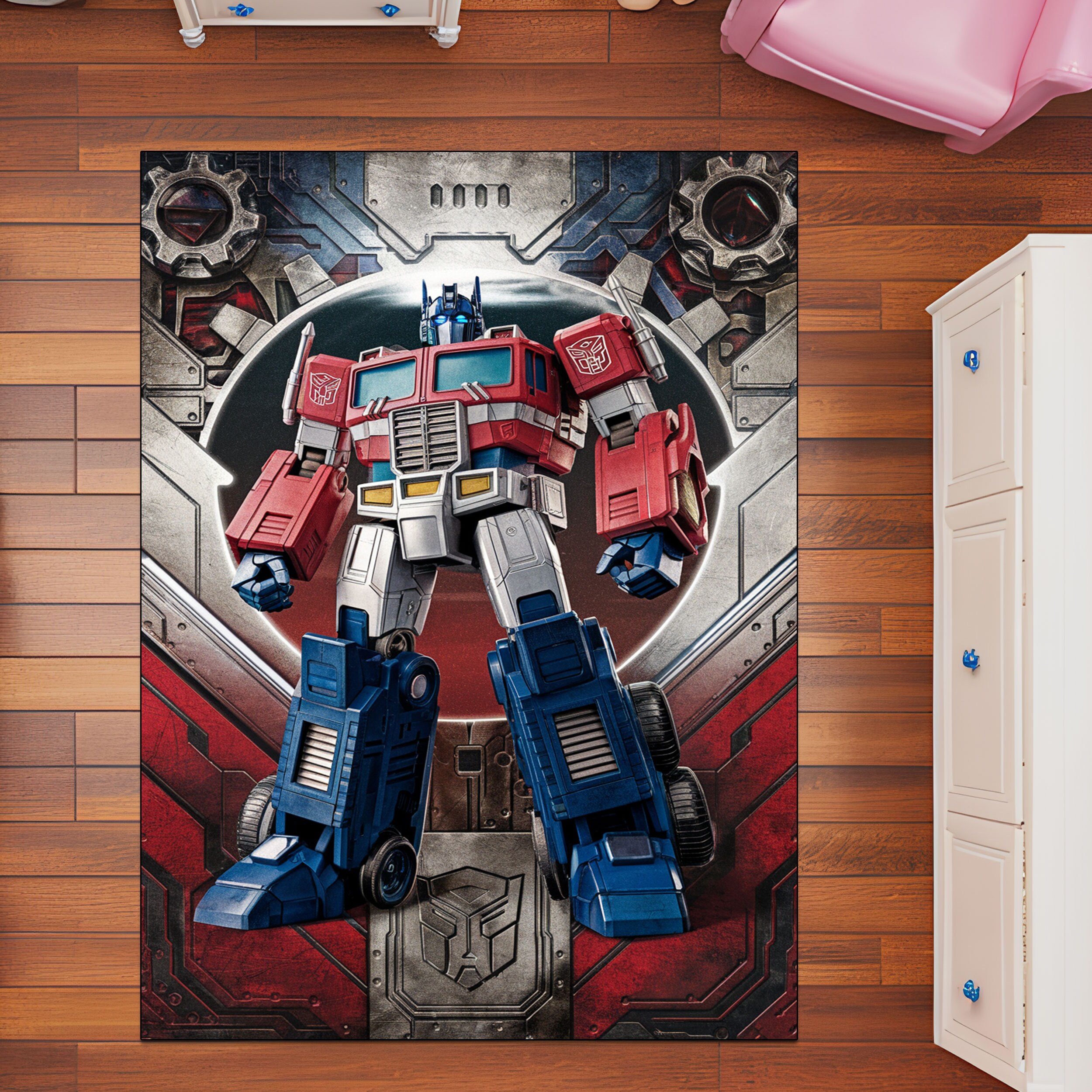 Transformers Rug: Optimus Prime & Bumblebee, Washable Kids Playroom ...