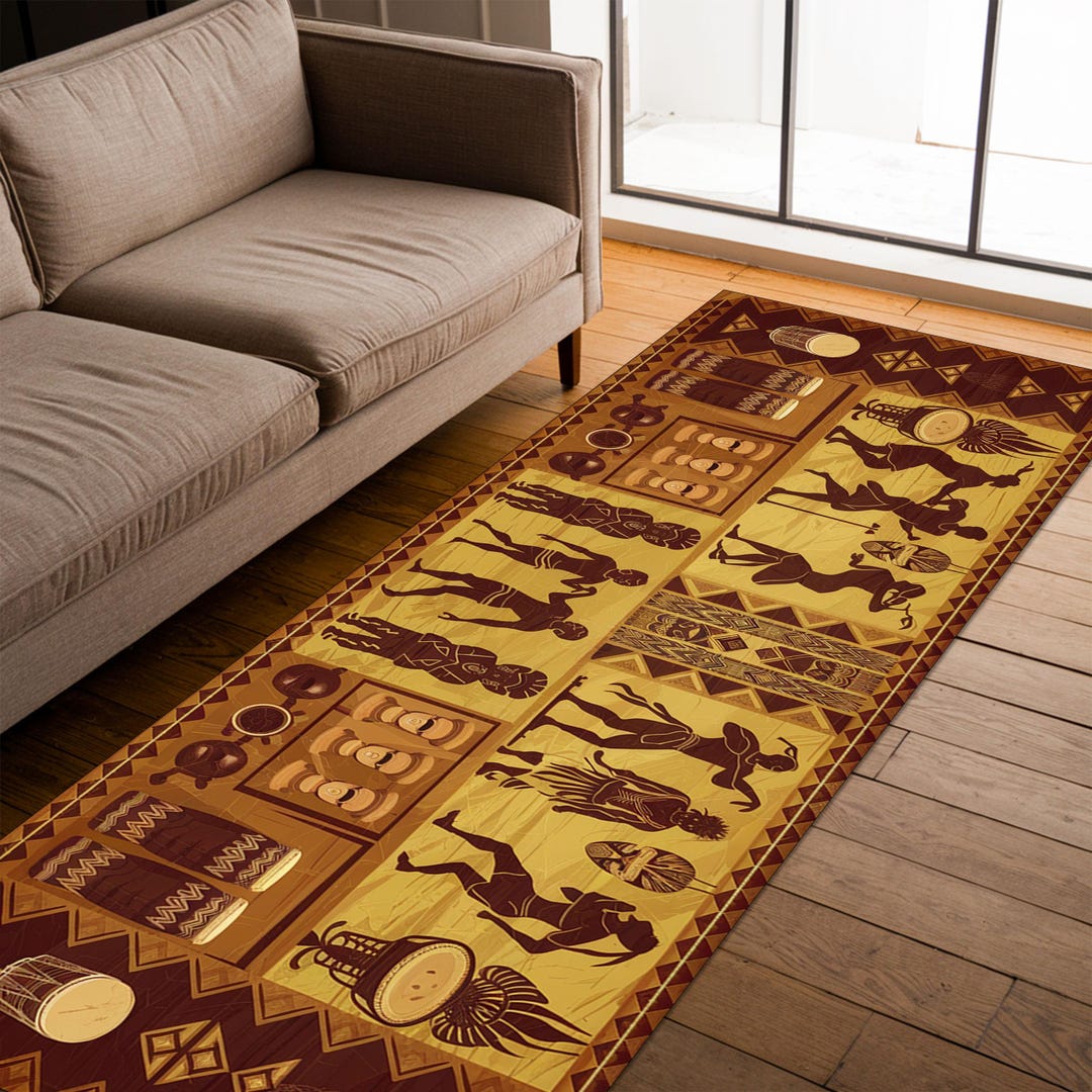 Ethnic Figure African Area Rug - Traditional Tribal Artwork, Unique ...