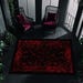 Elegant Gothic Rug With Red and Black Baroque Floral Patterns, Dark ...