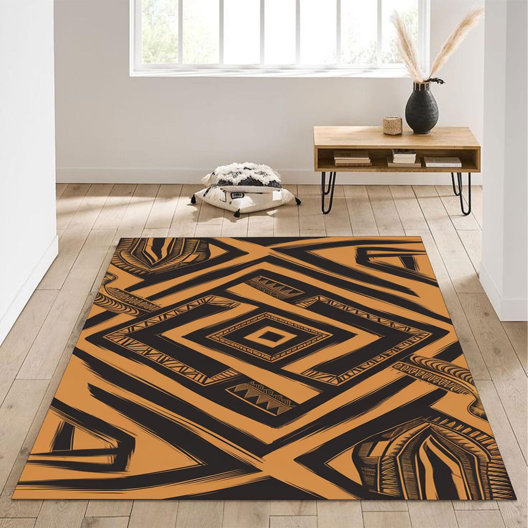 Afrocentric Geometric Rug: Tribal African Savannah Design - Etsy