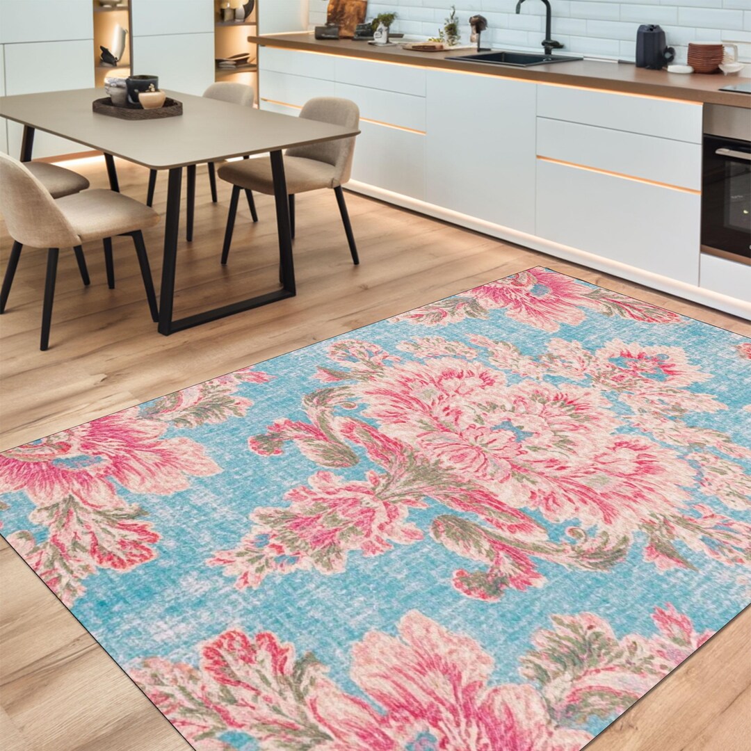 Shabby Chic French Country Rug, Cozy Cottagecore Inspired Floral Rug ...