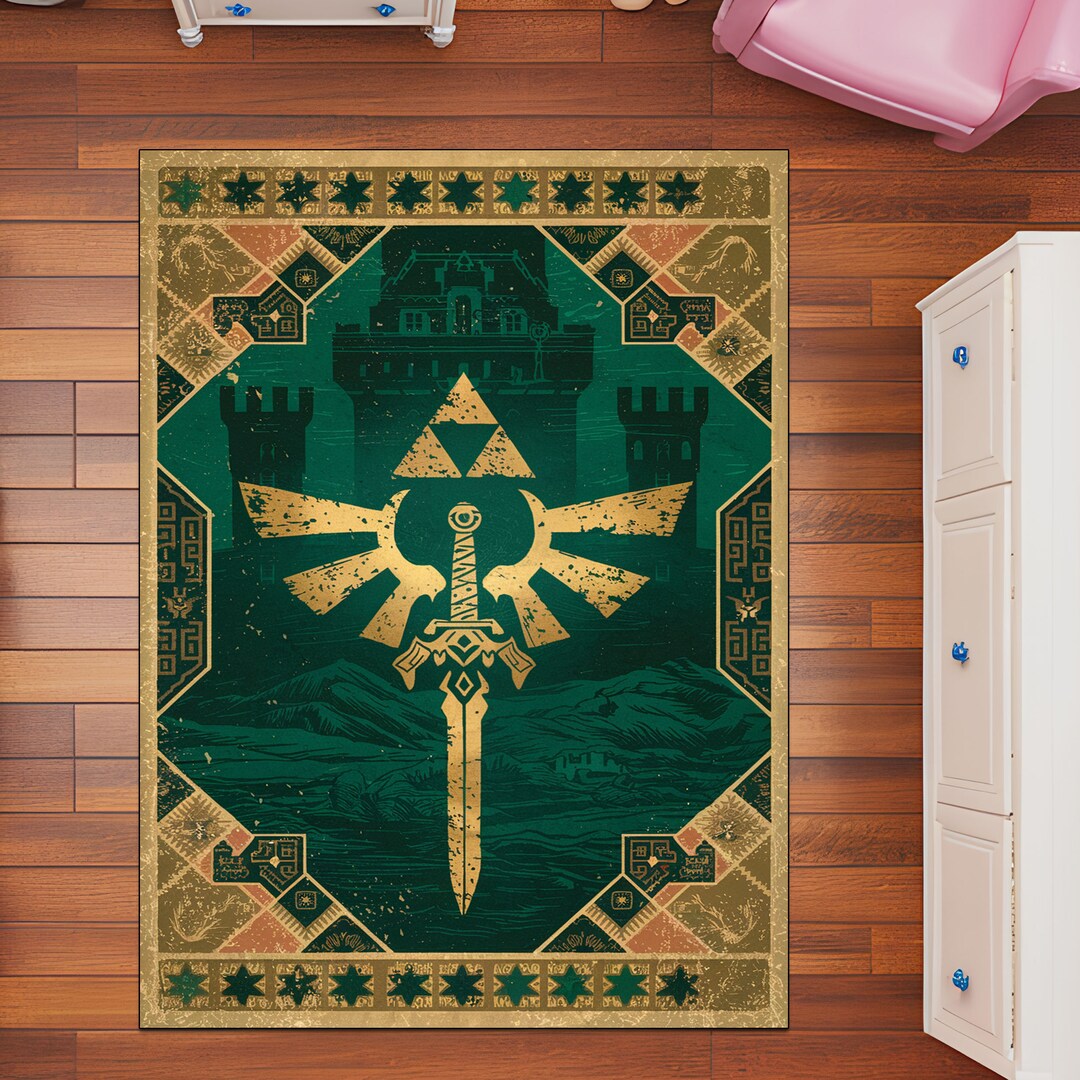Legend of Zelda Sword Rug, Zelda Rug for Kids Room, Zelda Decor ...