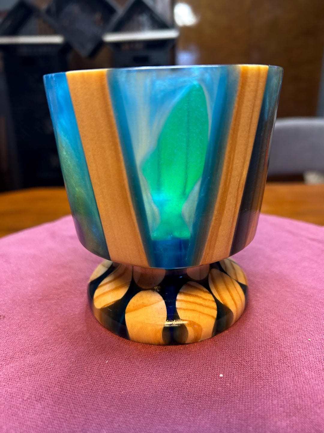 Pine Dowel Rods Cast With Acrylic Fish and Turquoise Acrylic Finish - Etsy