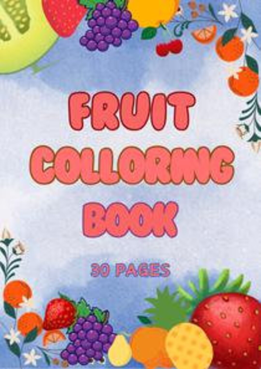 Printable Fruit Coloring Books for Children With 30 Pages - Etsy
