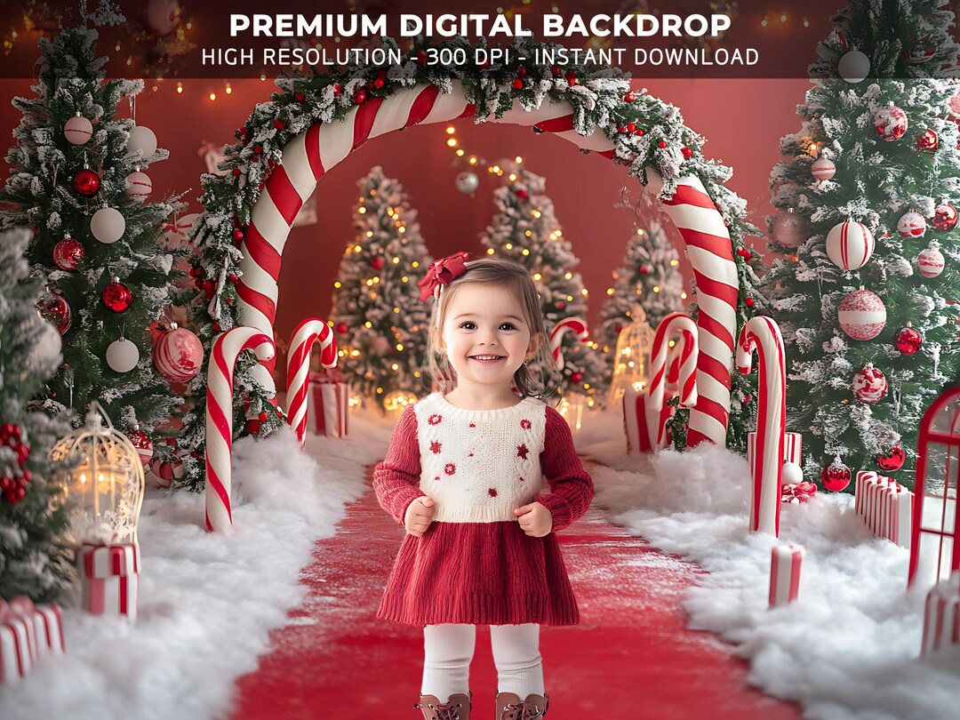 Christmas Backdrop Decoration Candy Cane Backdrop Christmas Photoshoot ...