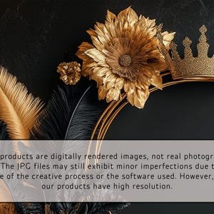 Elegant Crown Black & Gold Backdrop Golden Anniversary Backdrop New ...