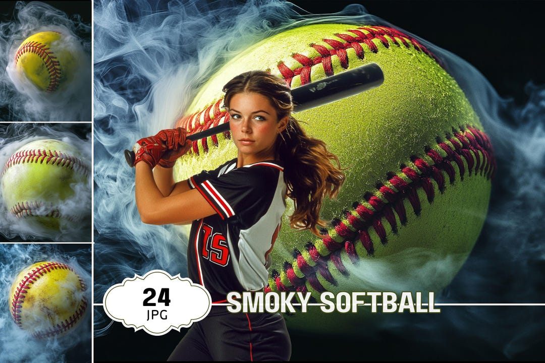 Softball Smoke Background Softball Digital Player Poster Background ...