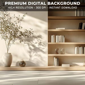 Japandi Office Decor Virtual Office Background Zoom Home Office Virtual ...