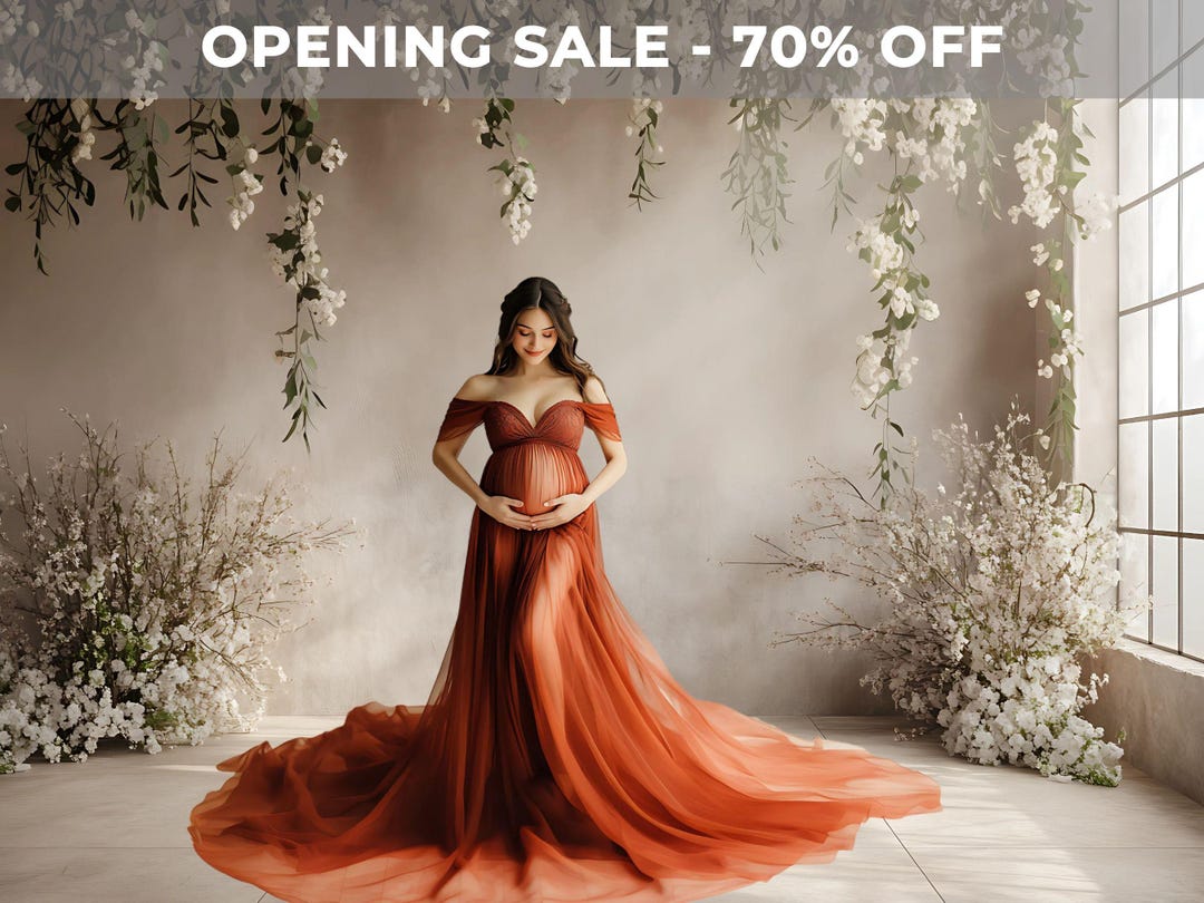 Floral Wall Backdrop Wall Maternity Photoshoot Maternity Backdrop ...