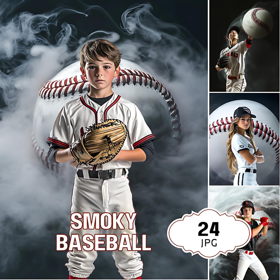 Smoky Baseball Background Sports Photography Senior Banner Background ...