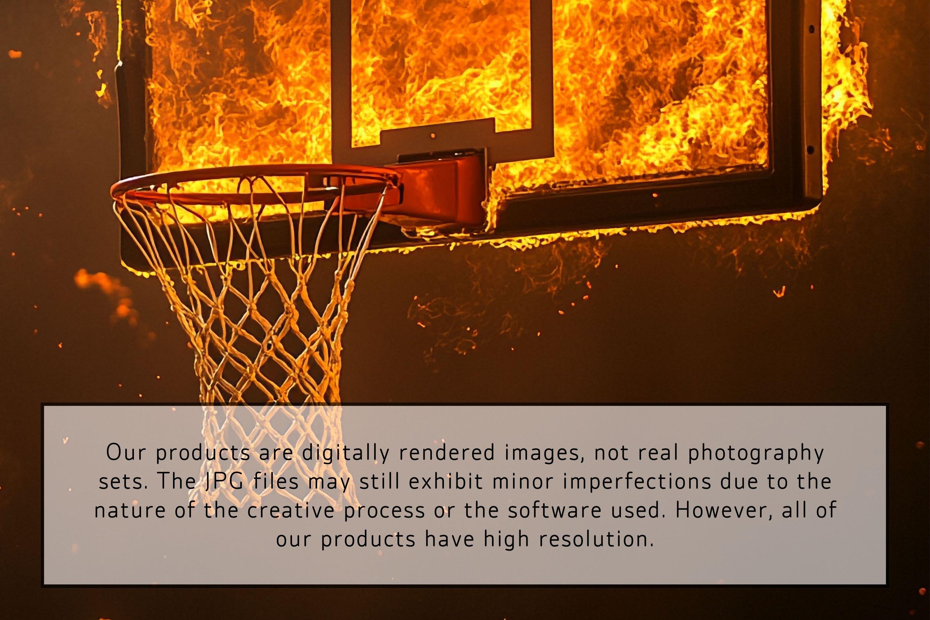 Fire Basketball Backdrop Digital Basketball Poster Photoshop Background ...