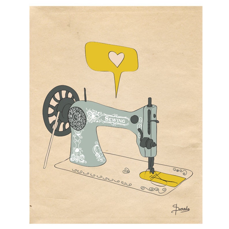 Sewing Machine Print Art Giclee Print Sewing Wall Decor - Etsy