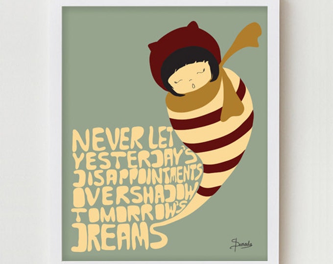 Positive Print Art / Typography Poster let Go of Disappointments Hand ...