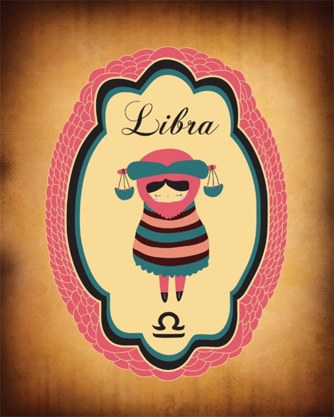 LIBRA Zodiac Astrological Sign 8x10 Indie Libra Constellation - Etsy