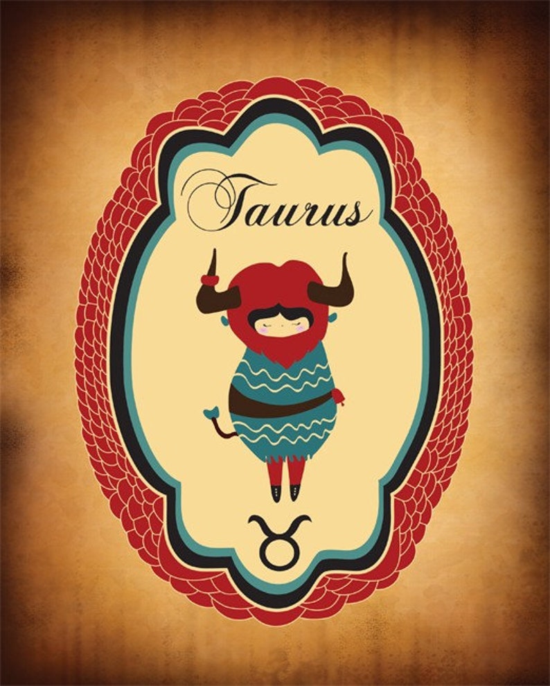 TAURUS Zodiac Sign / Indie Art Original Taurus Drawing - Etsy