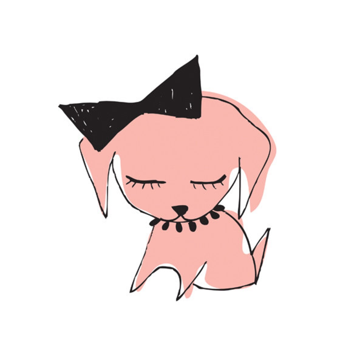 Dog Print Pink Art Print Kids Art Puppy Dog Illustration Art | Etsy