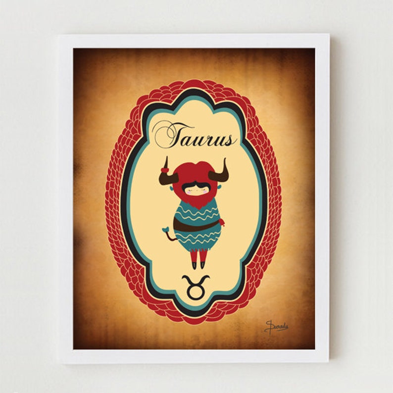 TAURUS Zodiac Sign / Indie Art Original Taurus Drawing - Etsy