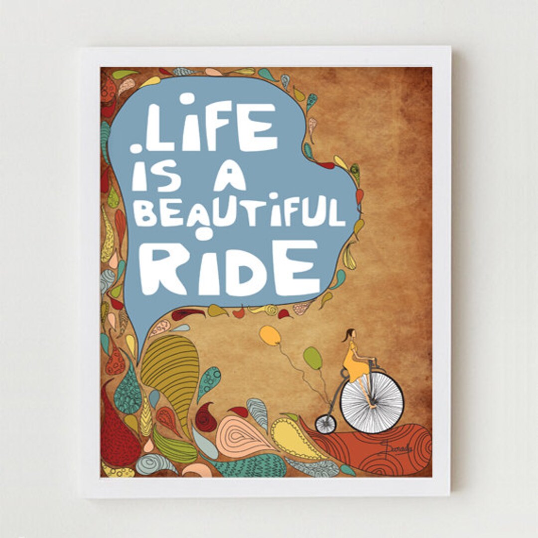 Typographic Print, Typography Giclee Print, Bicycle Poster ...