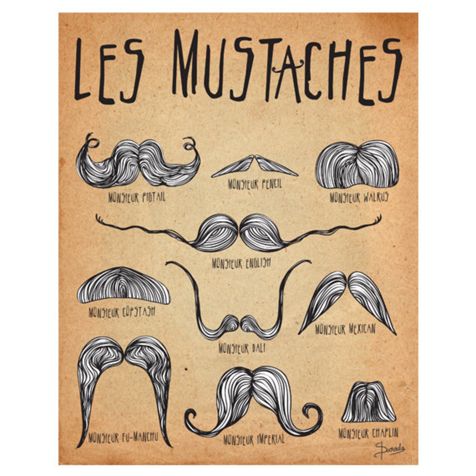 Mustache Print Art Digital Illustration Wall Decor Mustaches - Etsy