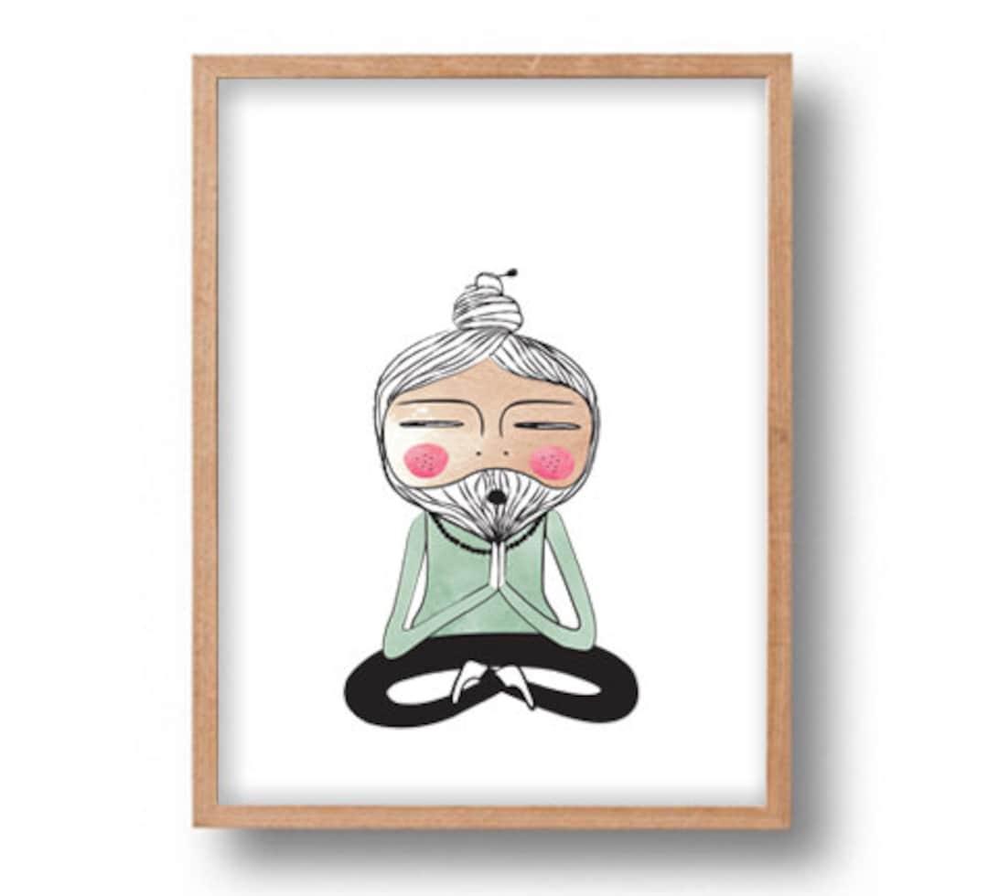 Meditation Guru Giclee Art Print Yoga Meditating Master Mentor Sage ...