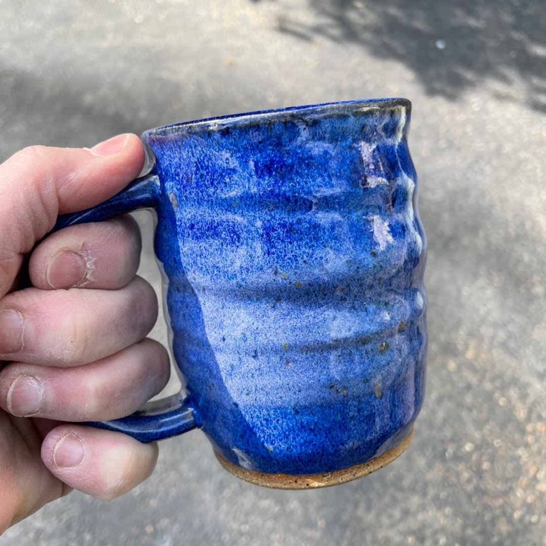 Mug - Coffee Cup With Ridges in Super Blues - Etsy
