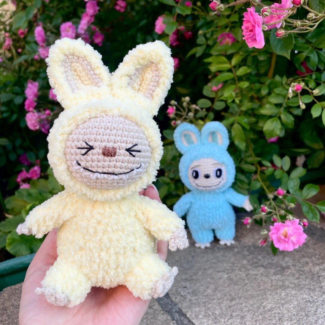 Smiling Bunny Lafufu, Plushie Bunny, Cute Monster Bunny, Crochet Ugly ...