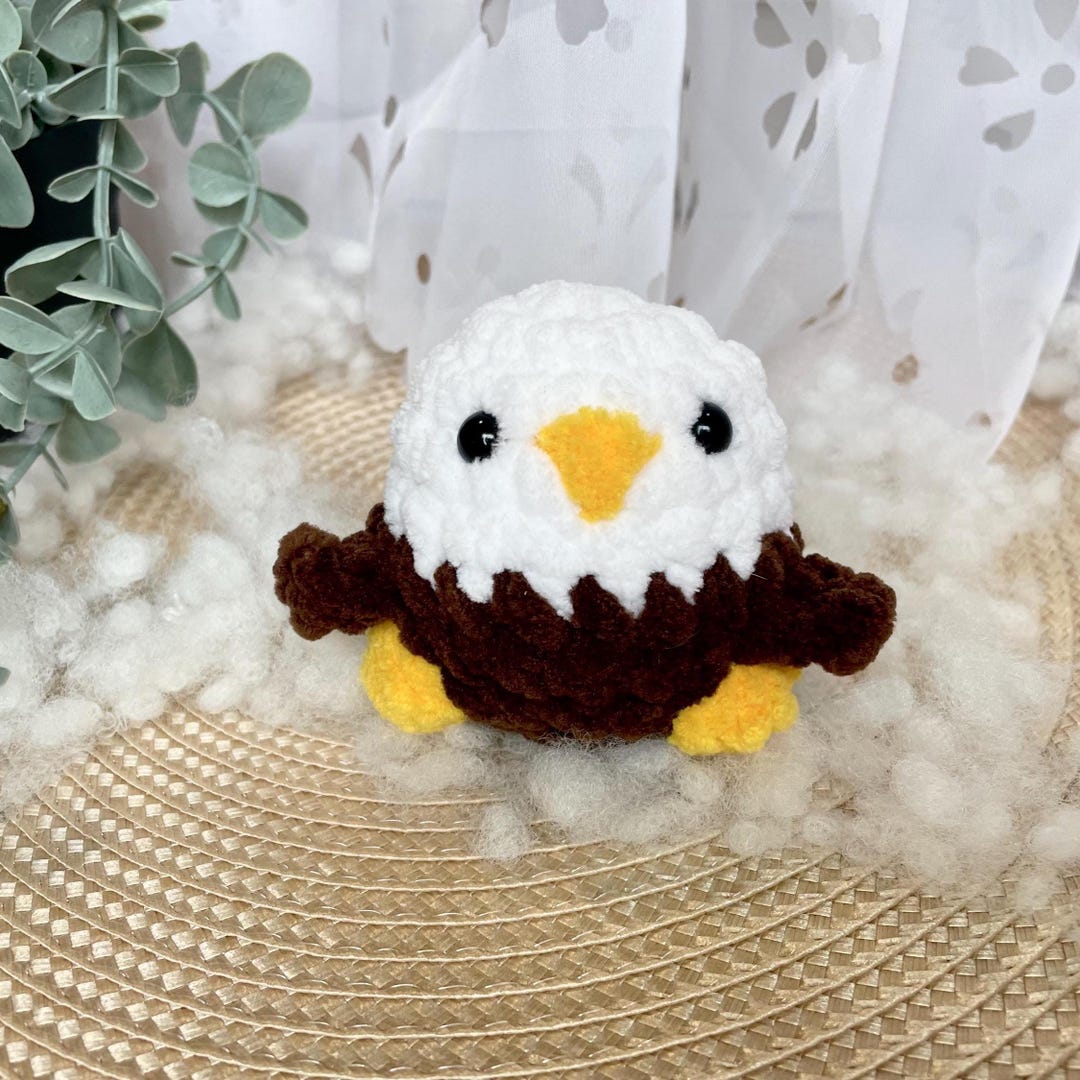 Freedom Eagle Crochet Plush – Patriotic Bald Eagle Mini Toy | Cute Bird ...