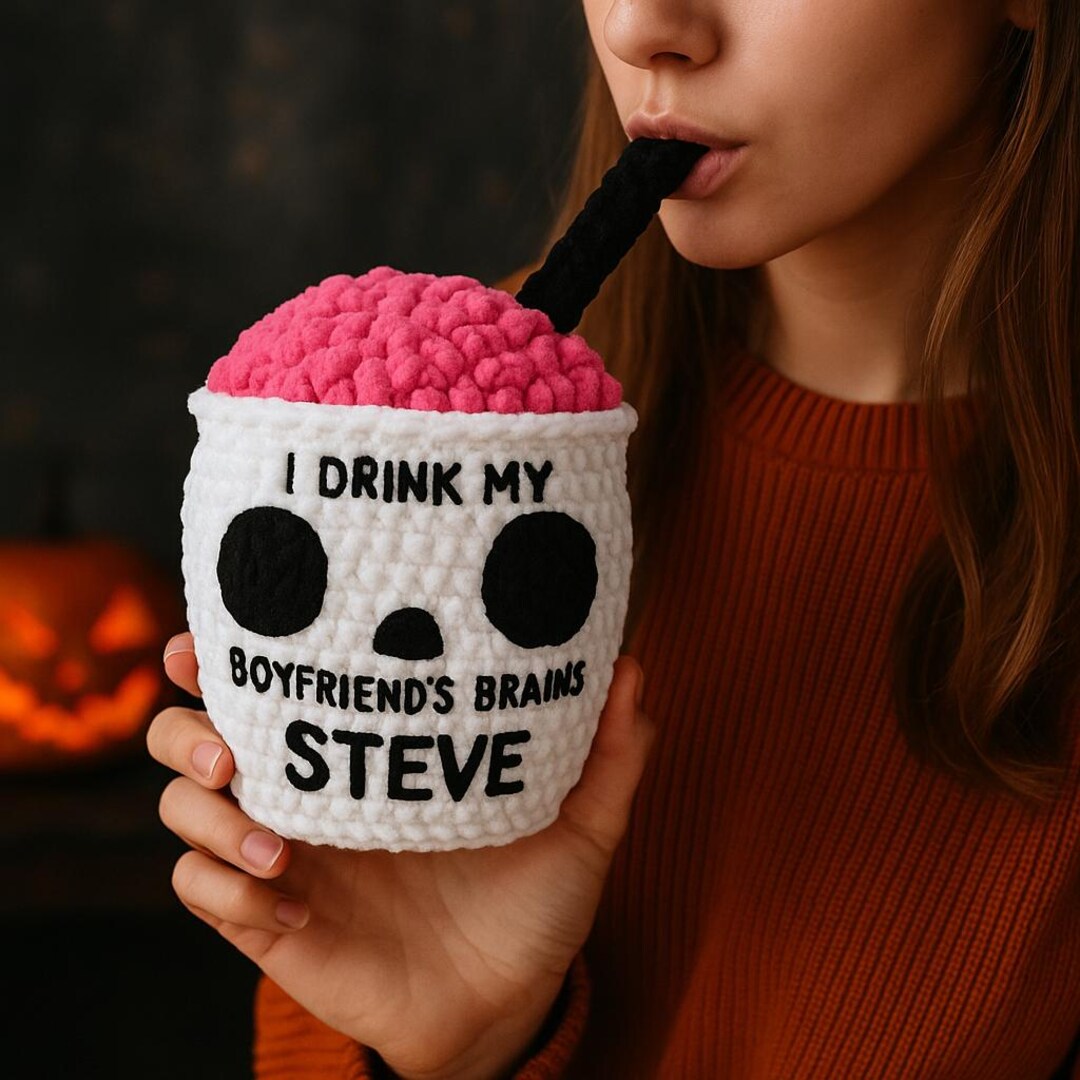 Custom Brain Slushie Plush Cup | Personalized Halloween Gift | Funny ...