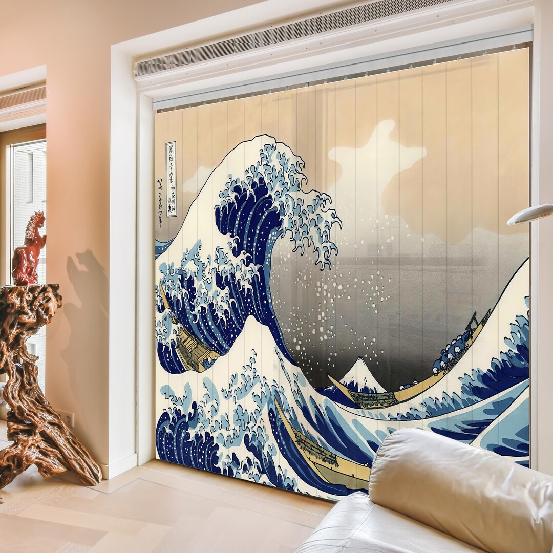 Wave Curtain, Wave Landscape, Sea Landscape Printed, Abstract Sea Art ...