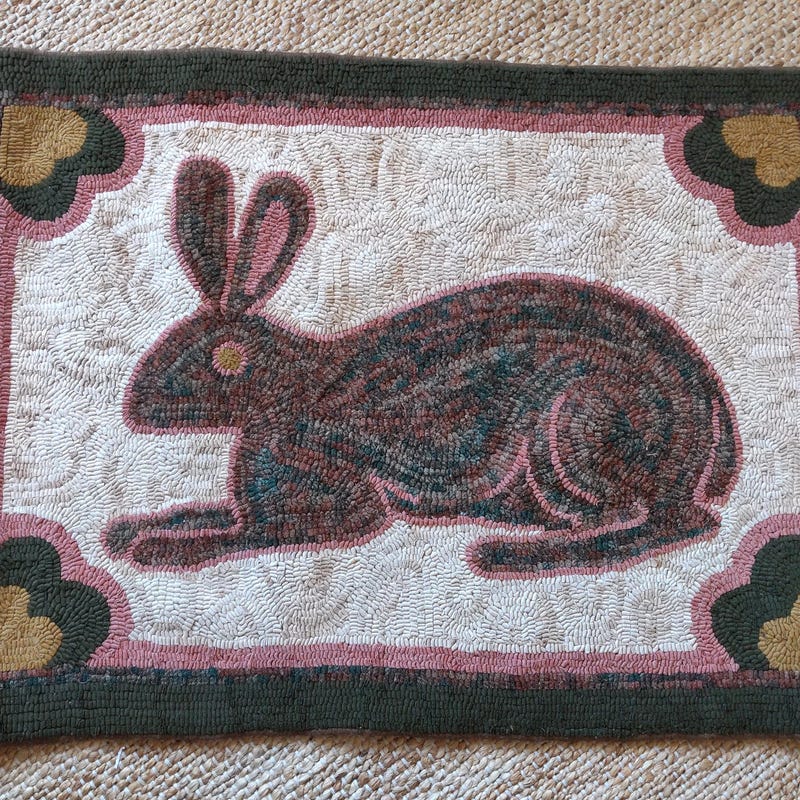 Primitive Hooked Rug - Etsy