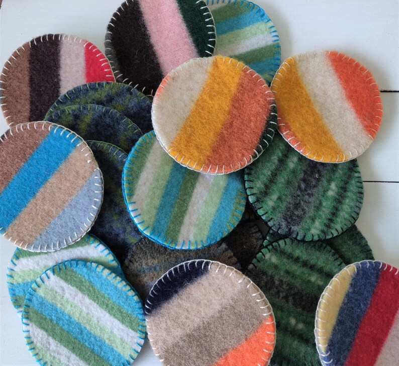 Felted Sweater Wool Set of Coasters - Etsy